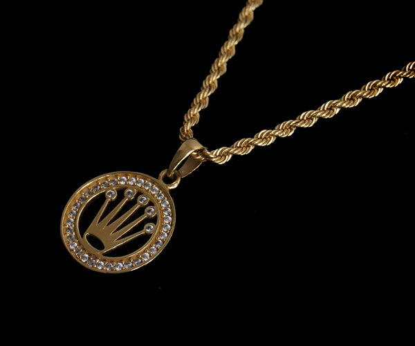 18K Gold Rope Chain - Diamond Pendant | Iconic & Prestigious